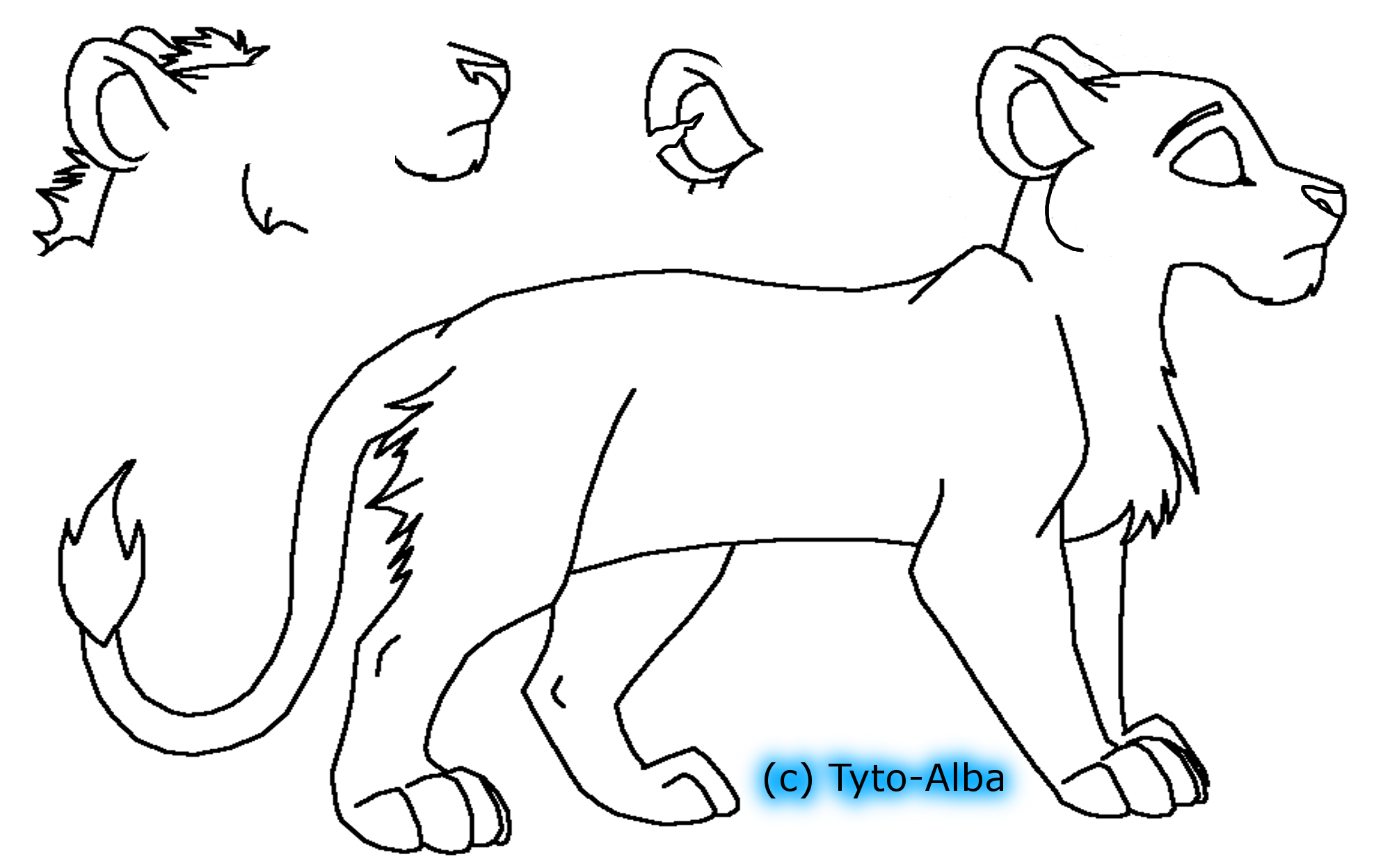 Lion King Lioness Line Art Sketch Coloring Page